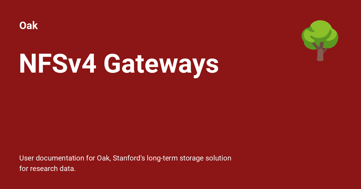 NFSv4 Gateways - Oak